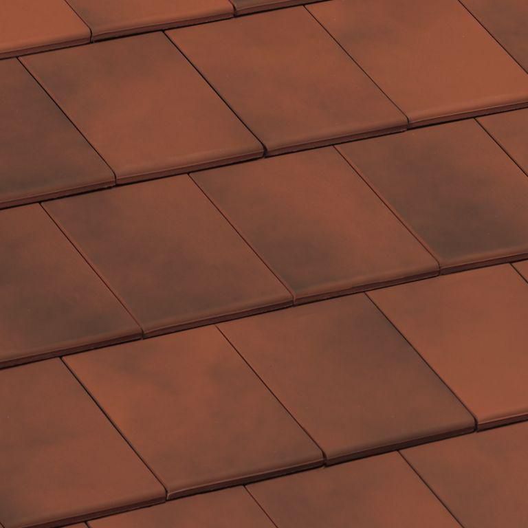 MONIER - Tuile terre cuite Fontenelle Monier Rouge Vieilli 350x244 mm ...