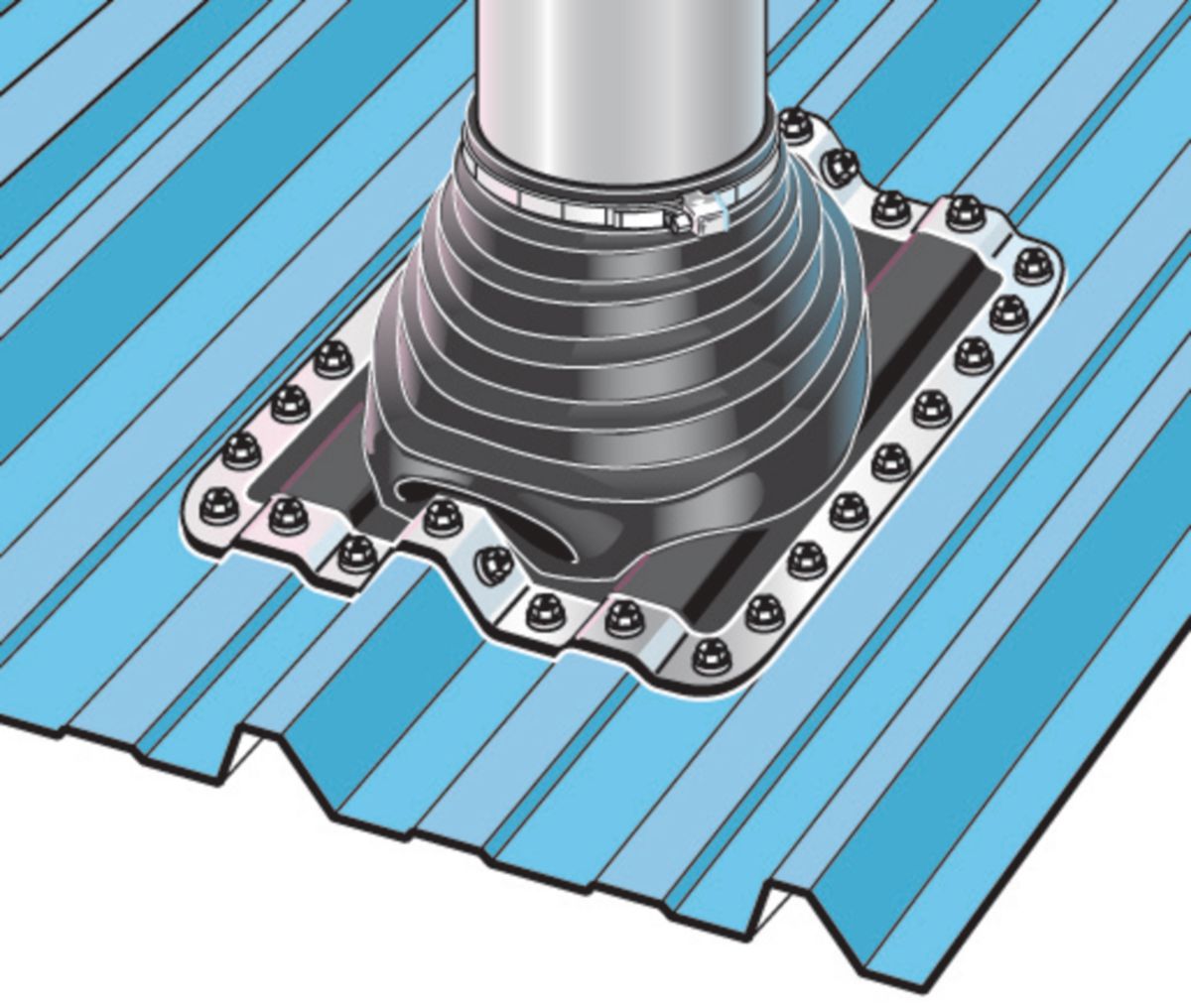 ETANCO - Sortie de toit ronde Pipeco n°4 pour tuyau diamètre 75 à 150 ...