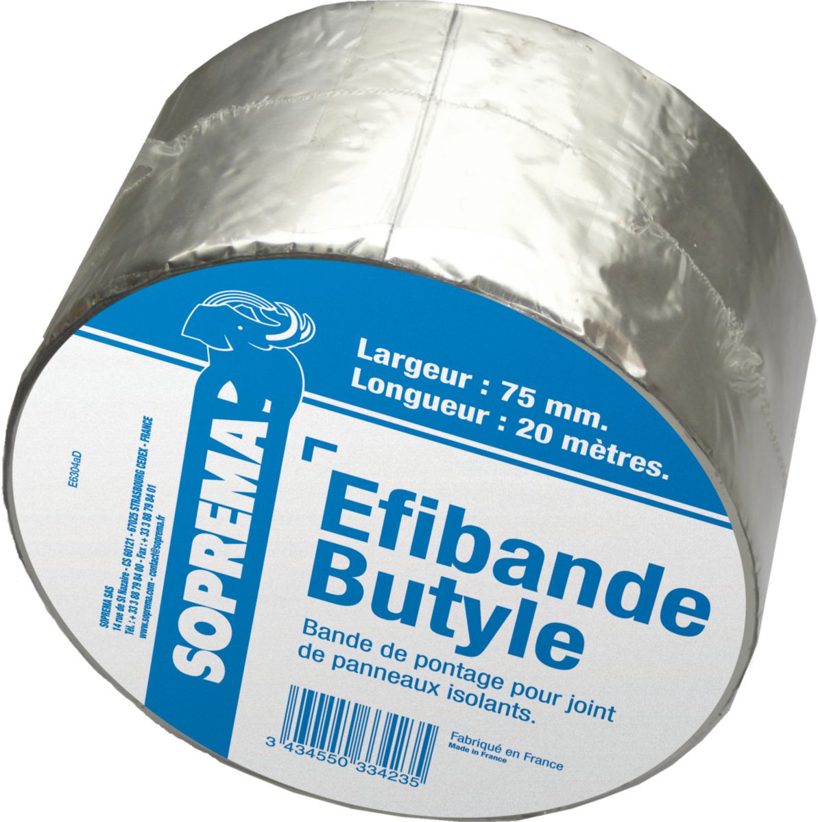 SOPREMA - Bande étanchéité aluminium/butyle Efibande Butyle rouleau de ...