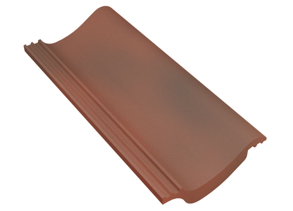 MONIER - Demi-tuile Tradipanne béton minéral rouge vieilli 420x183 mm ...