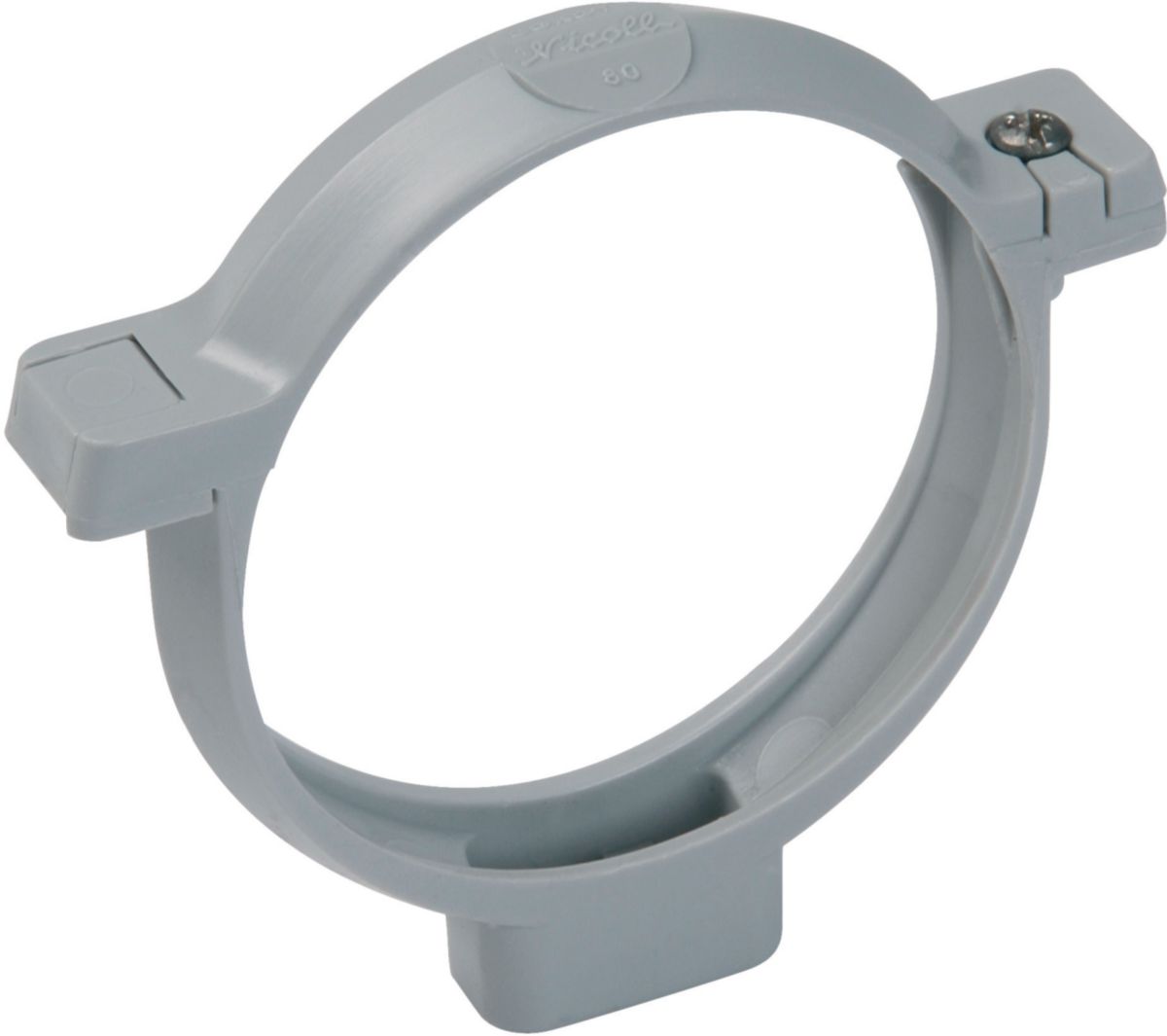 NICOLL - Collier bride PVC pour descente eau pluviale TD80 gris Nicoll - Ø 80 mm | Asturienne
