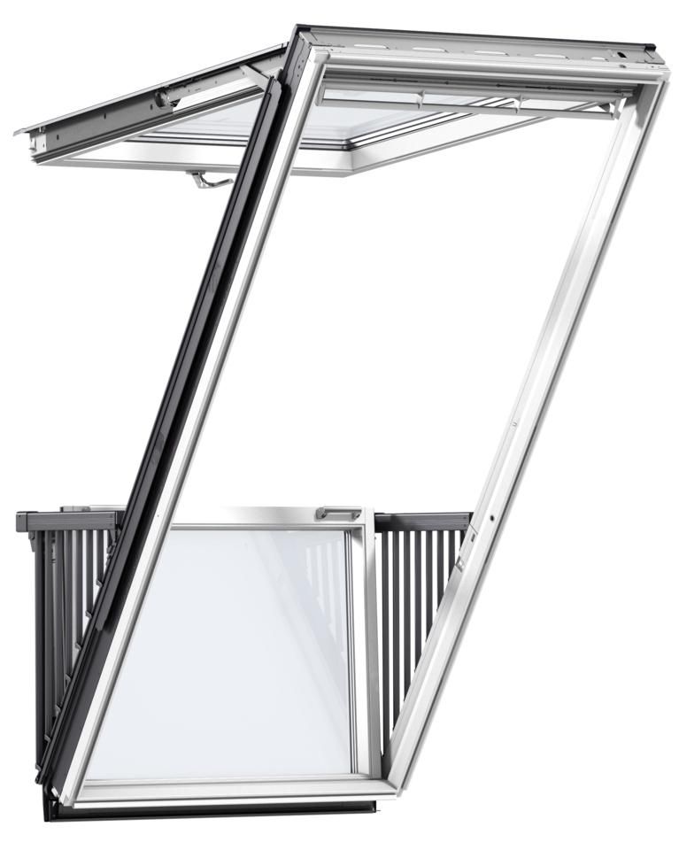 VELUX - Verrière balcon finition WHITEfinish triple vitrage VELUX kit ...