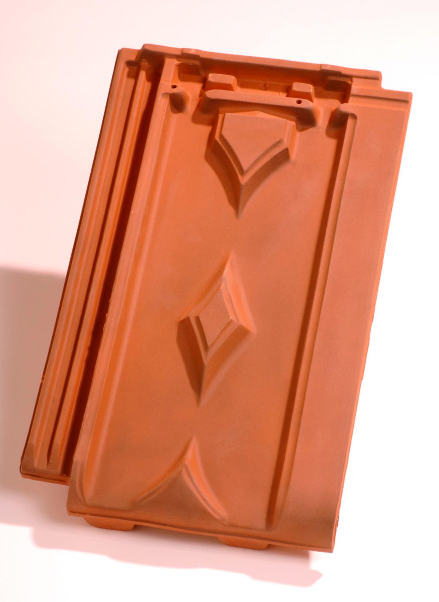 EDILIANS - Tuile Losangée Huguenot terre cuite rouge 437x258 mm teinte ...