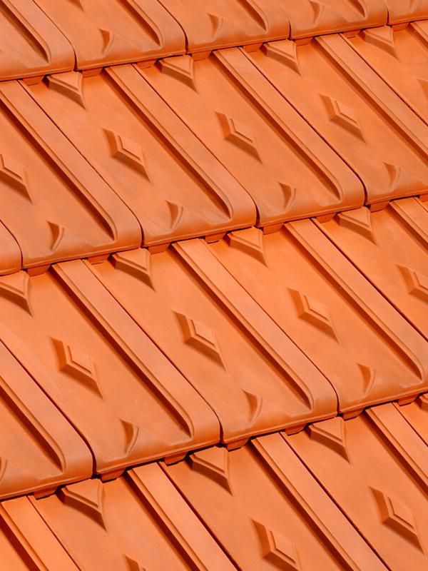 EDILIANS - Tuile Losangée Huguenot terre cuite rouge 437x258 mm teinte ...