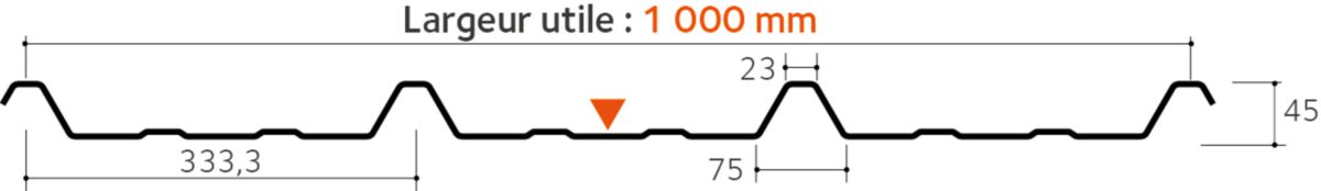 ARCELORMITTAL - Profil Trapéza 3.45.1000TS 0,75 mm (m²) | Asturienne