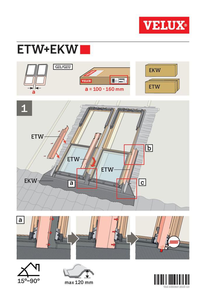 VELUX - Pack PRO+ d'étanchéité VELUX EKW JUMO Packs tuiles pose ...