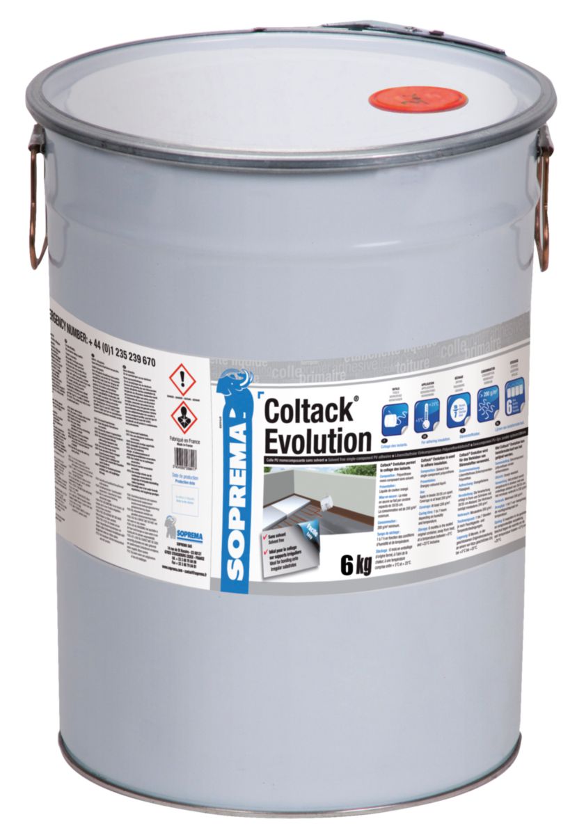 SOPREMA - Colle à froid Coltack à base de bitume seau de 6kg | Asturienne