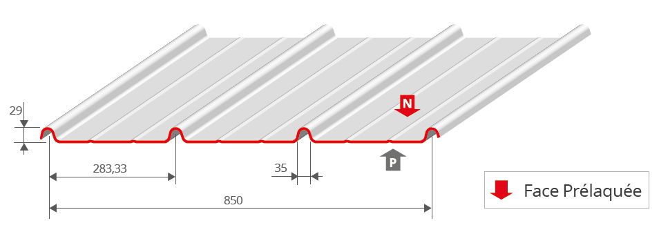 BACACIER - LANDRY BAC 75/100 Prélaqué 50µ FEUTRE AC - RAL AZURO 0102 ...
