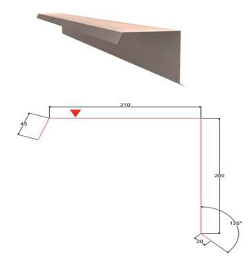 BACACIER - Chapeau faîtière simple - 75/100ème laqué 50µ - Lg 2100mm ...