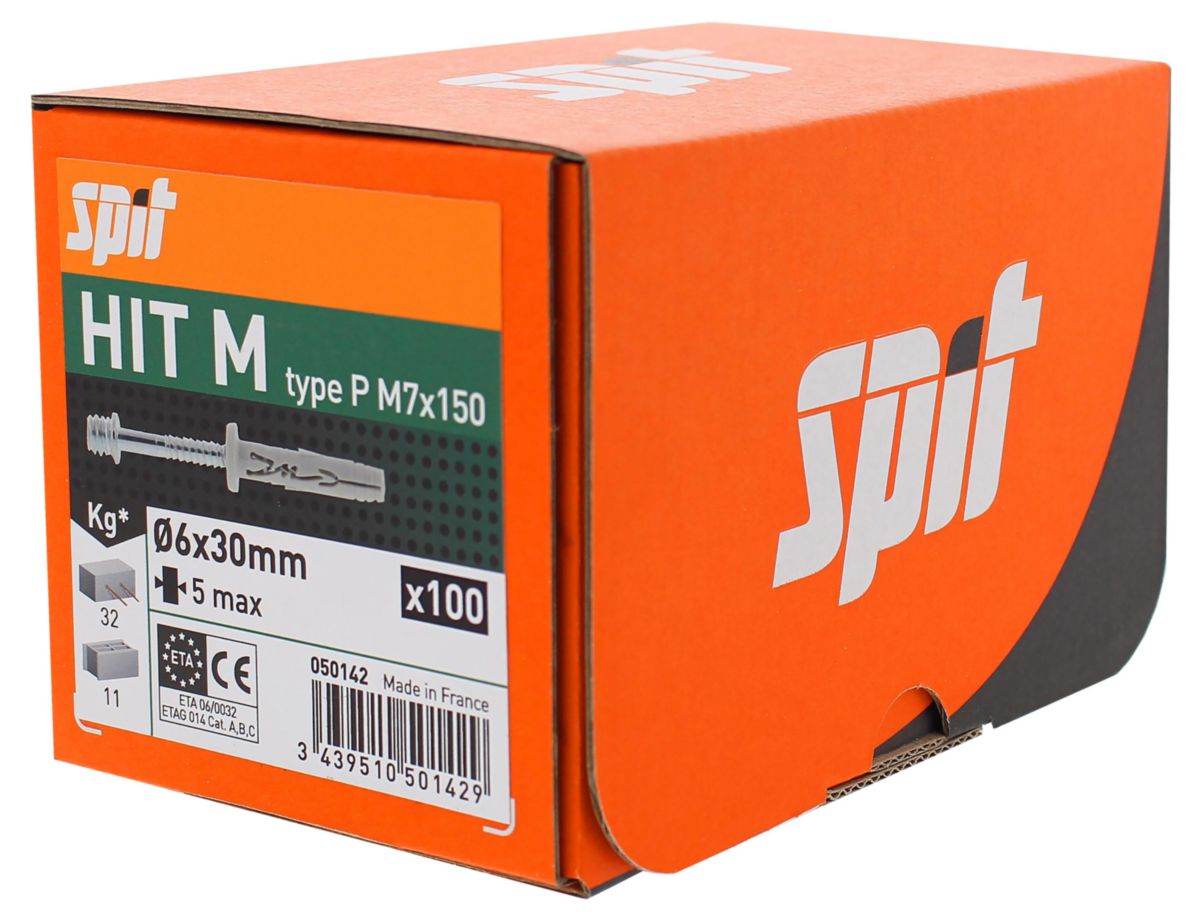 SPIT - Cheville HIT M 6-5 M7X150 boîte de 100 réf. 050142 | Asturienne
