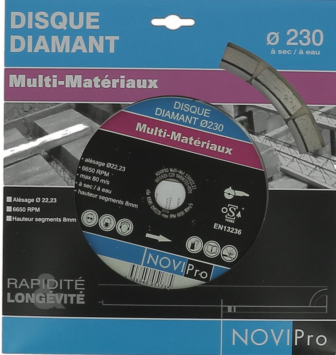 NOVIPRO - Disque diamant multi-matériaux Novipro diamètre 230mm alésage ... NOVIPRO - Disque diamant multi-matériaux Novipro diamètre 230mm alésage ...