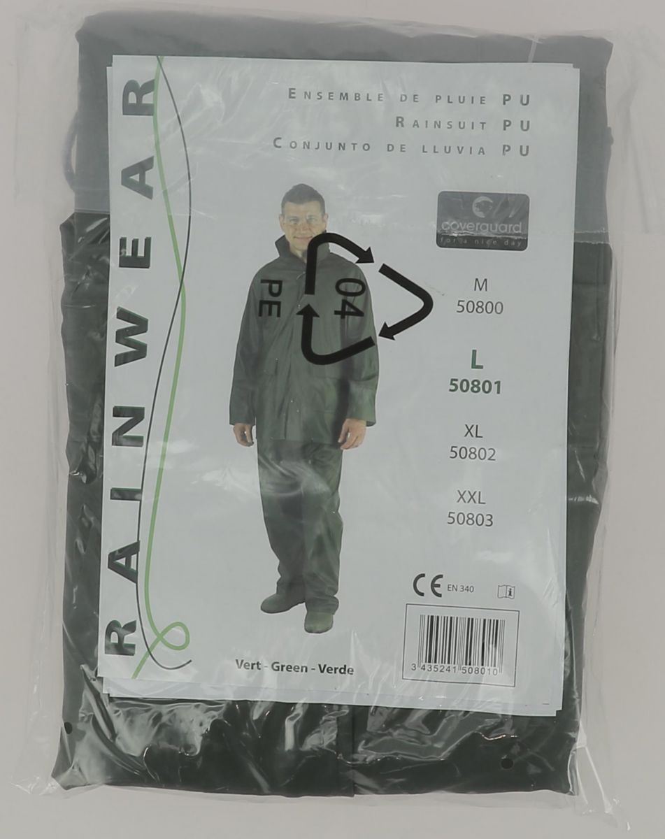 COVERGUARD - Ensemble de pluie polyuréthane vert 170 g/m² taille L ...