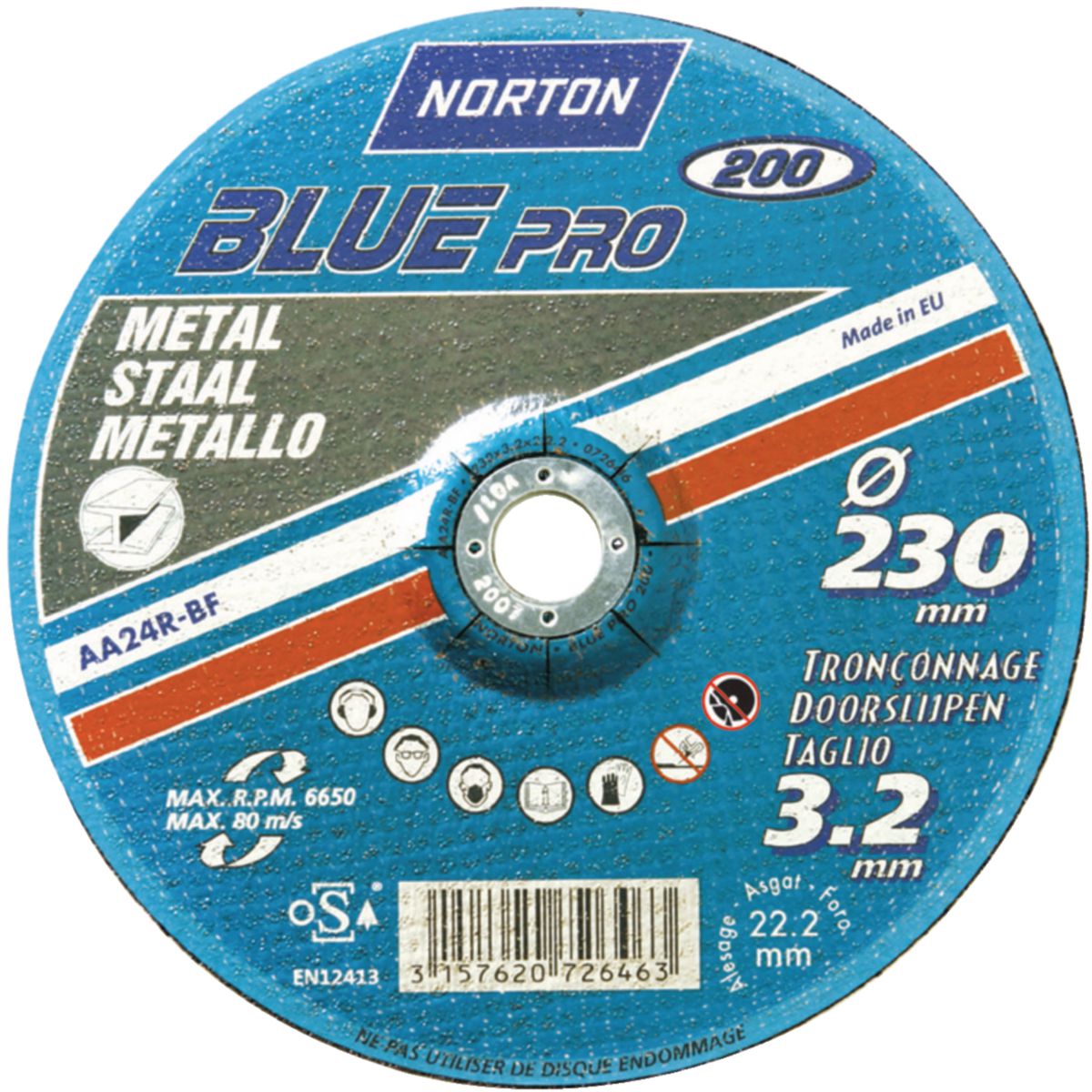 NORTON-CLIPPER - Disque à tronçonner ultra mince métal inox 230x1,9x22 ...